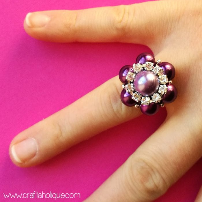 Tutorial - How to Make a Beaded Flower Ring - Craftaholique