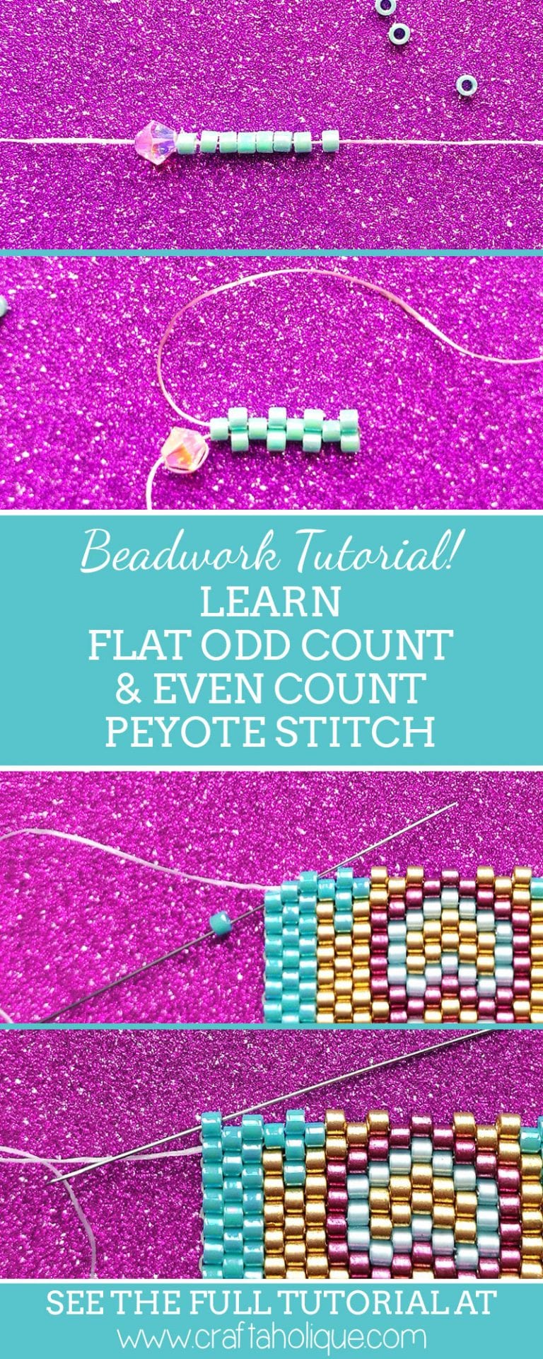 Flat Even Count & Odd Count Peyote Stitch Beadwork Tutorial
