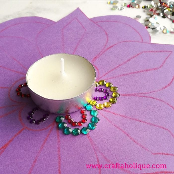 DIY Diwali Tea Light Decor with Bostik White Glu - Craftaholique